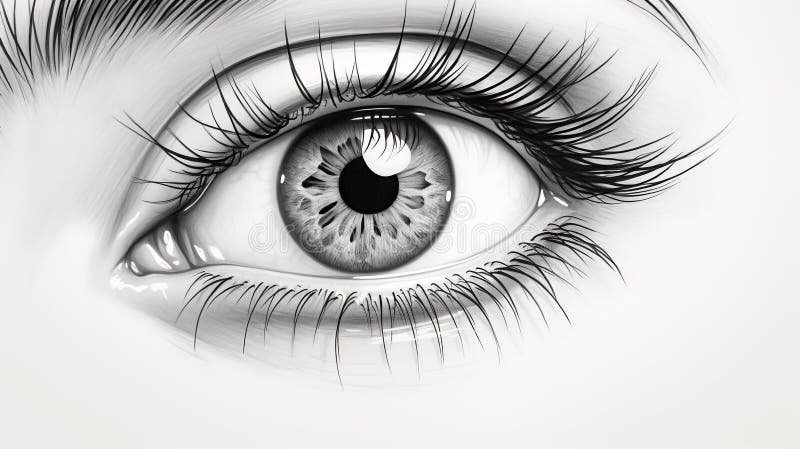 A Drawing of an Eye with Long Lashes Stock Photo - Image of alluring ...