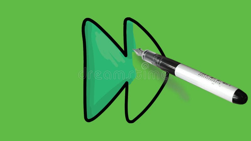 Drawing Fast Forward Button with Blue Colour and Black Outline on ...