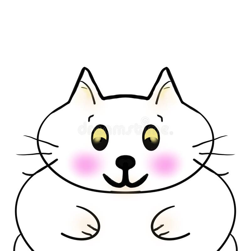 Fat Cat Drawing stock illustration. Illustration of side - 74352295