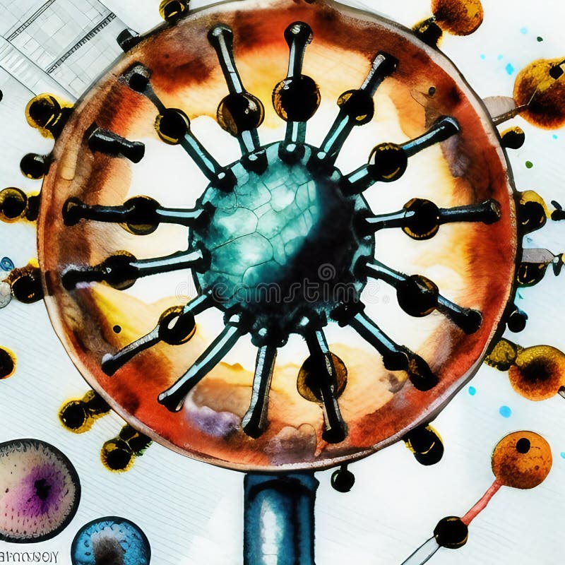 Circular Object with Surrounding Small Objects. Generative AI. Stock ...