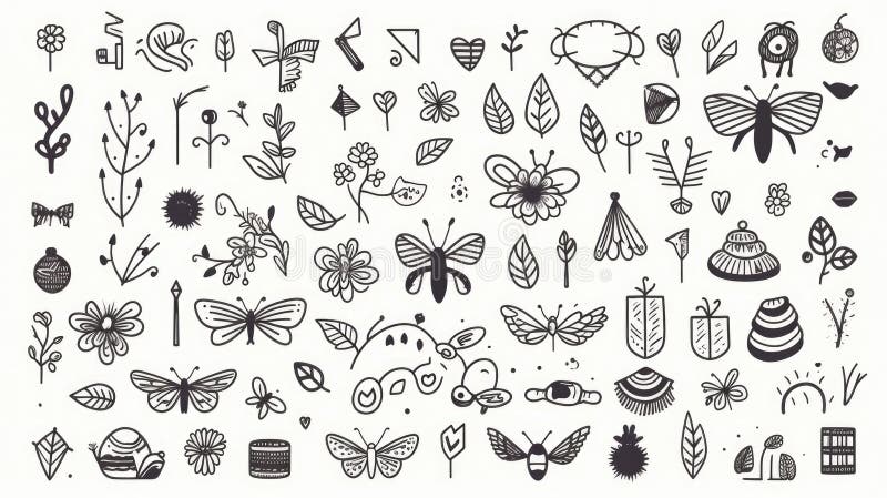 A Drawing Featuring a Variety of Different Objects. Can Be Used for ...