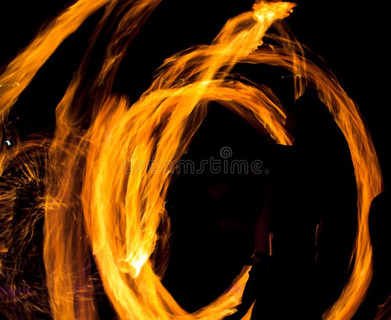 Drawing fire at night stock photo. Image of entertainment - 70651236