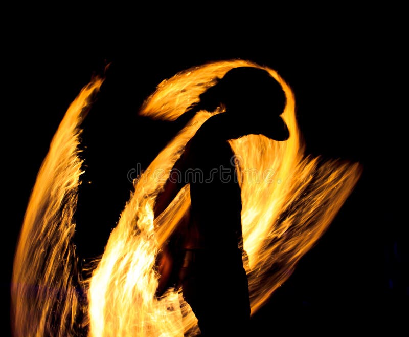 Drawing fire at night stock image. Image of danger, carnival - 70651711