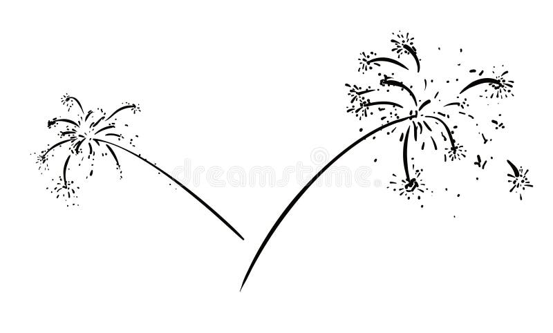 Fireworks Line Drawing Stock Illustrations – 3,680 Fireworks Line ...