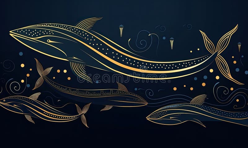 A Majestic Fish with Intricate Gold Lines Stock Image - Image of ...