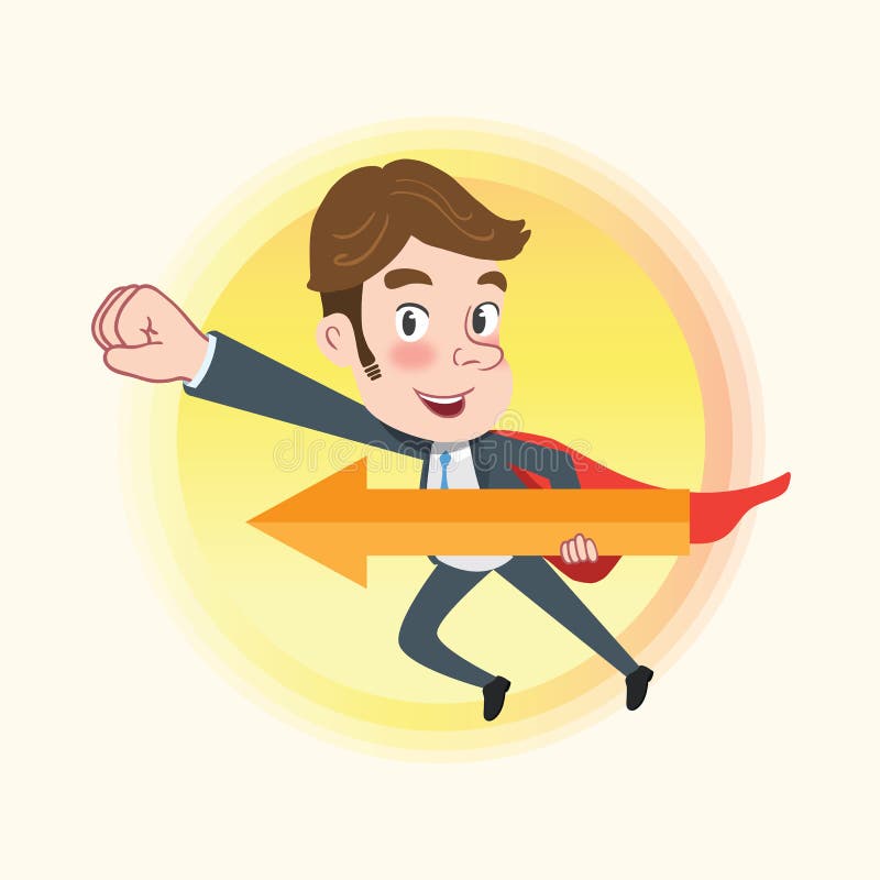 Drawing Flat Character Design Business Hero Concept Stock Illustration ...