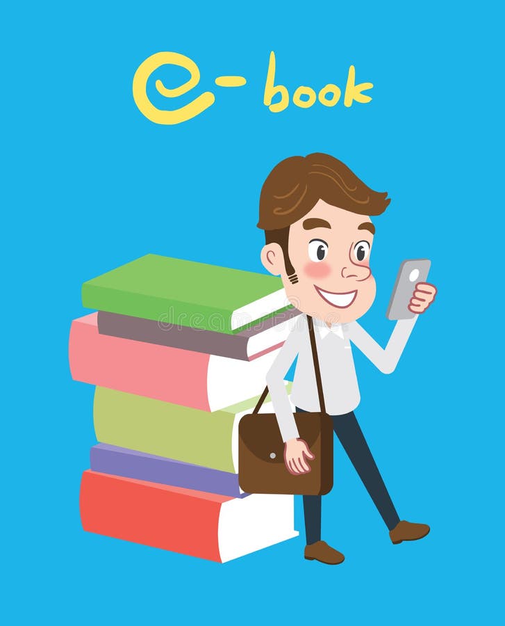 Drawing Flat Character Design E-book Concept Stock Illustration ...