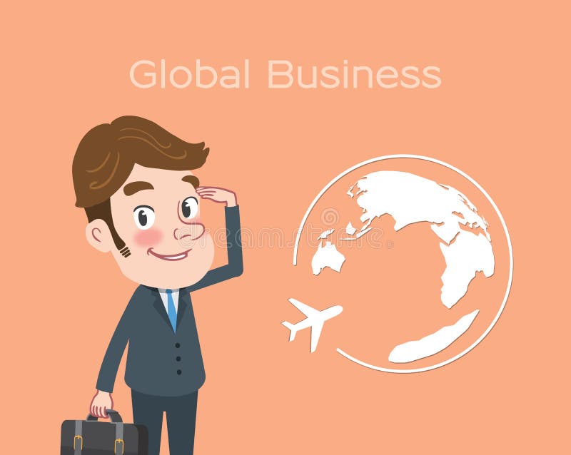 Drawing Flat Character Design Global Business Concept Stock ... Drawing Flat Character Design Global Business Concept Stock ...