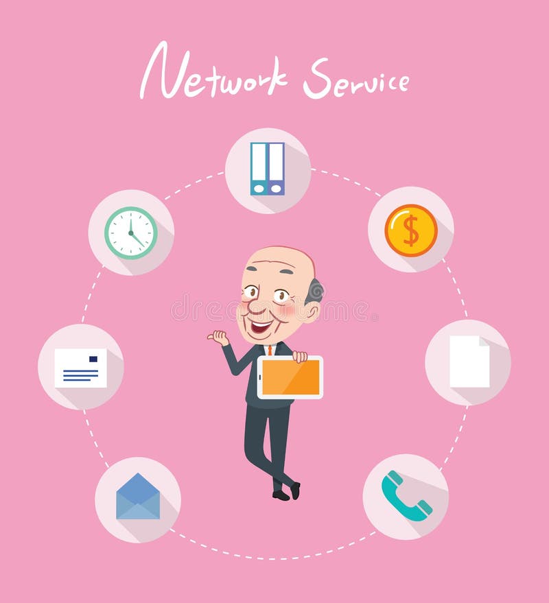 Drawing Flat Character Design Network Service Concept Stock ...