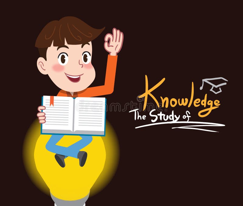 Drawing Flat Character Design Study of Knowledge Concept , Illustration ...