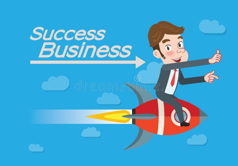 Drawing Flat Character Design Success Business Concept Stock ...