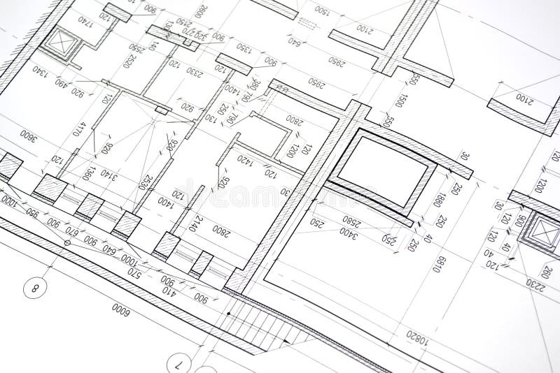 Drawing a Floor Plan of the Building Stock Image - Image of draw ...