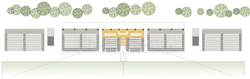 Drawing: Floor Plan of the Football Stadium Stock Illustration ...