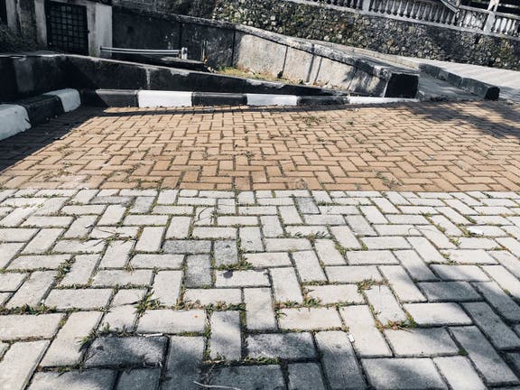 Drawing of the Floor with a Rectangular Block Paving Pattern with ...