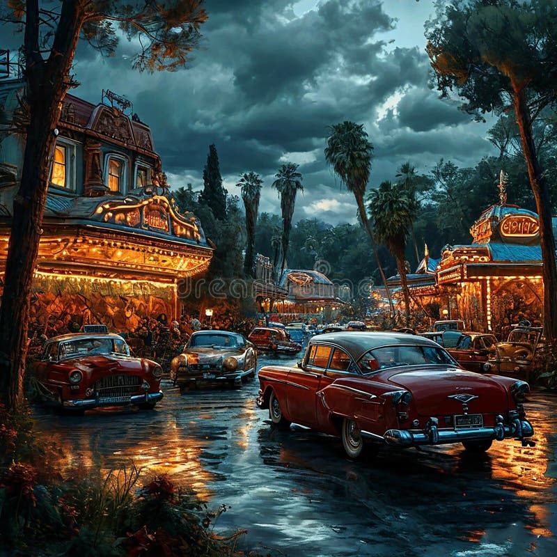 Drawing Florida 60 s stock photo. Image of screenshot - 352803410