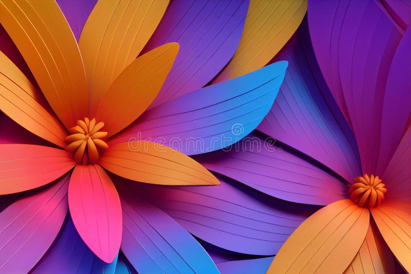 Drawing of Flower Petals in Abstract and Multicolored Image. Stock ...