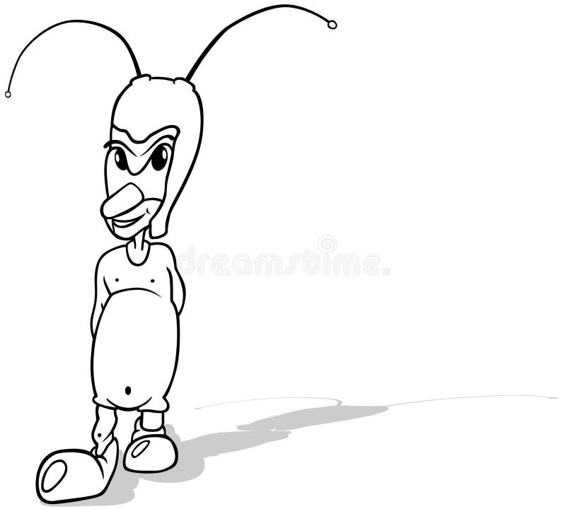 Drawing of a Forest Beetle with a Slender Body Stock Vector ...