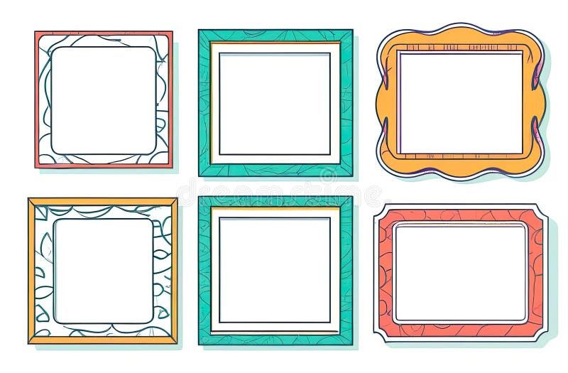 Drawing of Frames with Shadow, with Empty Space for Photos and ...