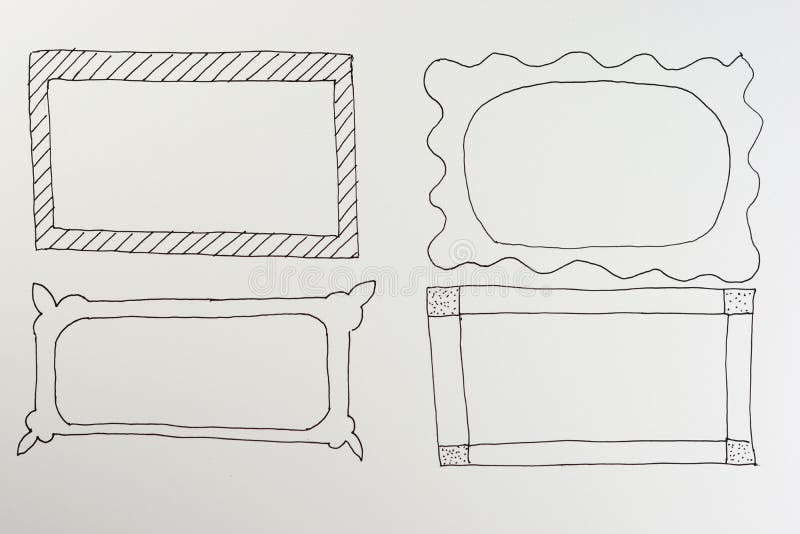 Drawing of Frames on White Paper Stock Illustration - Illustration of ...