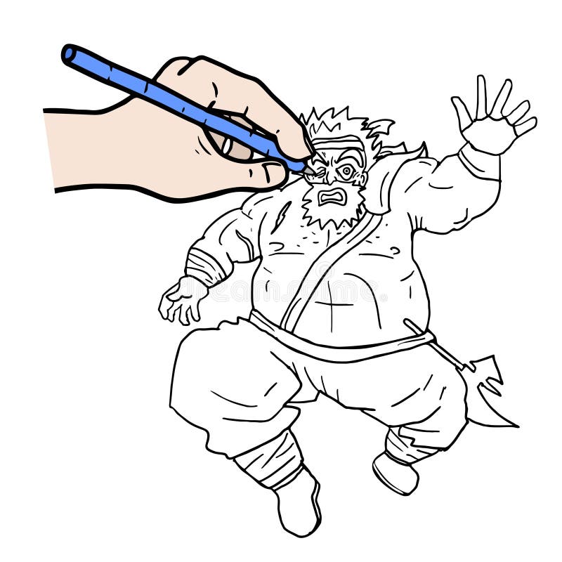 Drawing funny character stock vector. Illustration of engraving - 47444301