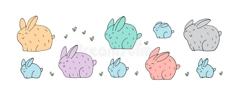 The Drawing - Funny Rabbits and Hand Drawn Elements Stock Vector ...