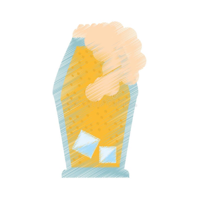 Drawing Glass Cup Crystal Drink Foam Stock Illustration - Illustration ...