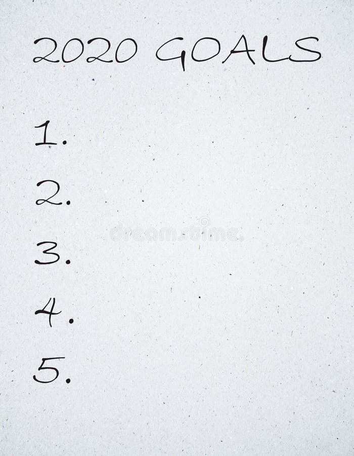 Drawing 2020 Goals List on White Wall Stock Illustration - Illustration ...
