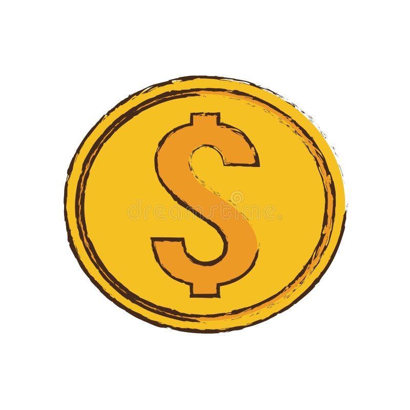 Drawing Gold Coin Money Dollar Stock Illustration - Illustration of ...
