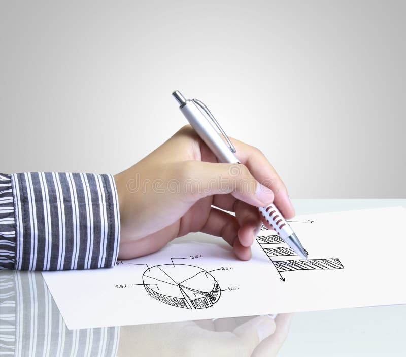 Drawing a graph stock image. Image of consultant, occupation - 23864299