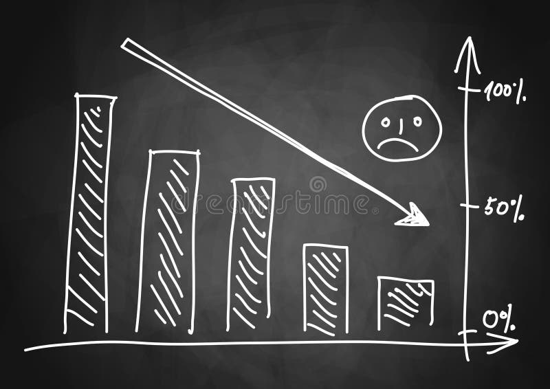 Drawing of graph stock vector. Illustration of failure - 24063225