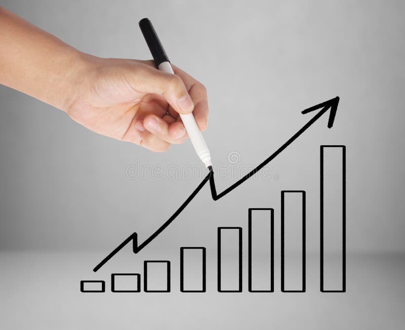 Drawing a graph stock illustration. Illustration of business - 33204310