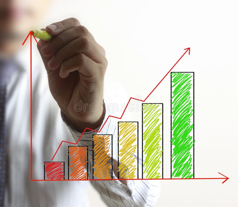 Drawing a graph business stock photo. Image of control - 44519078