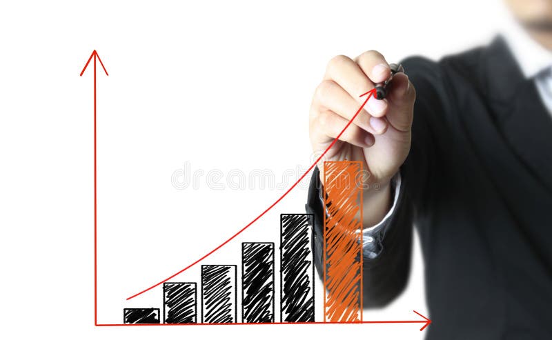 Drawing a graph business stock image. Image of occupation - 44519109
