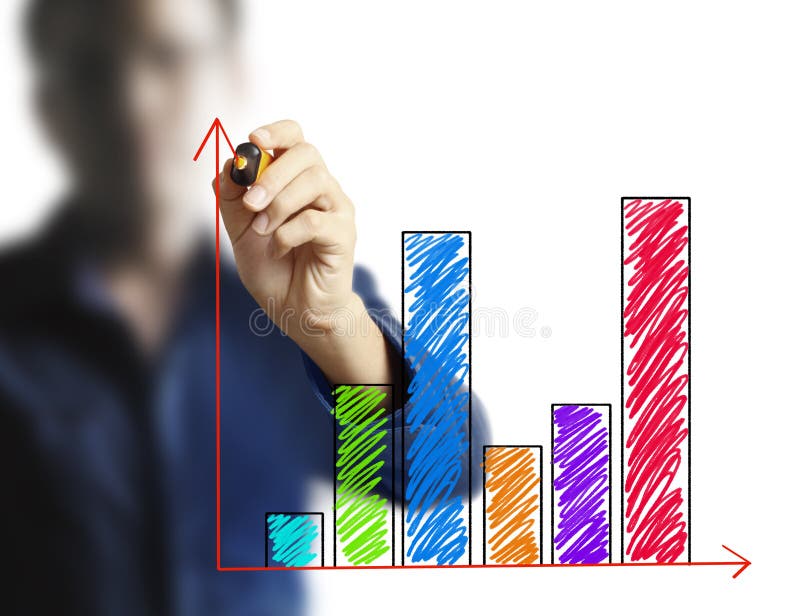 Drawing a graph business stock image. Image of blue, manager - 44518863