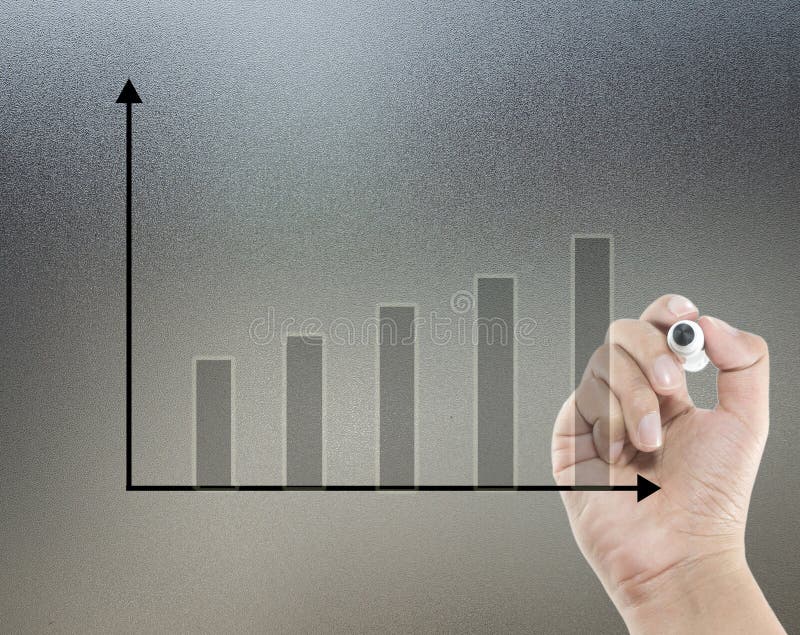 Drawing a graph with hand stock photo. Image of data - 52722314