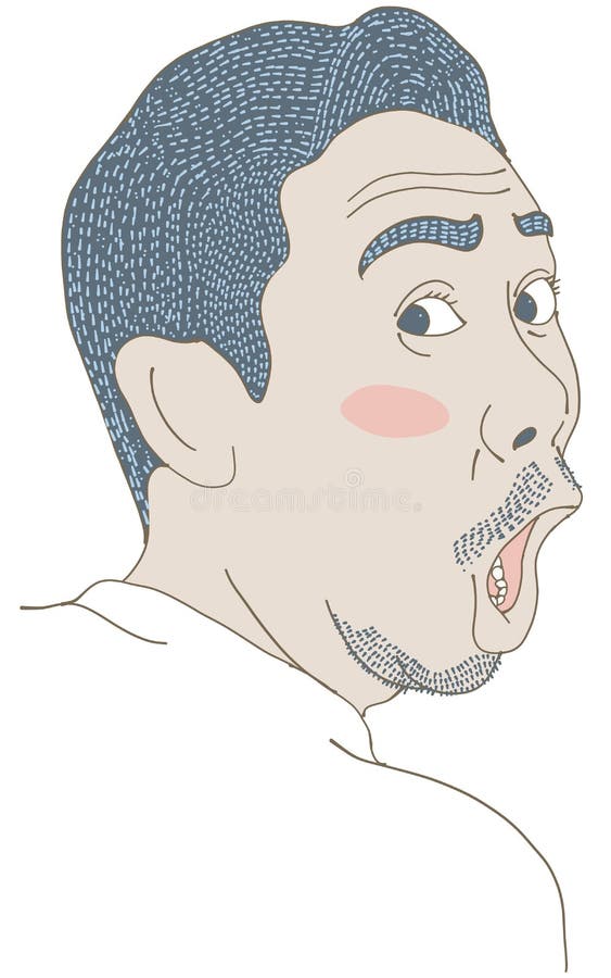Drawing Graphic of Wow Face of Man. Stock Vector - Illustration of ...