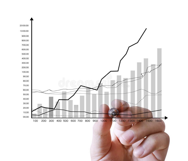 Drawing Graphics a Growing Graph Stock Image - Image of success, future ...