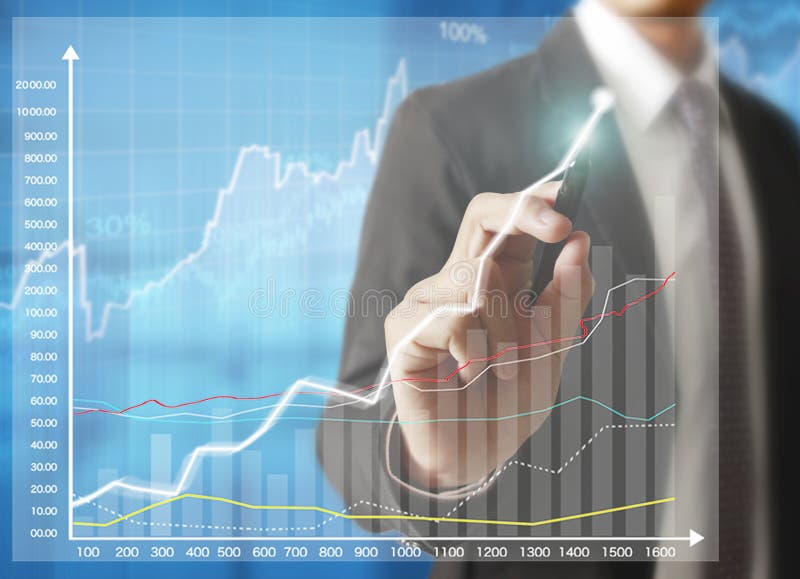 Drawing Graphics a Growing Graph Stock Illustration - Illustration of ...