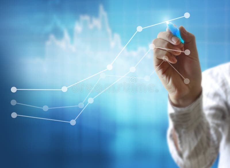 Drawing Graphics a Growing Graph Stock Photo - Image of developer, grow ...