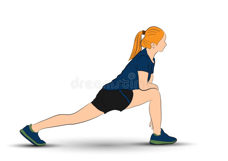 Drawing Graphics Woman Athlete Exercise Vector Illustration Stock ...
