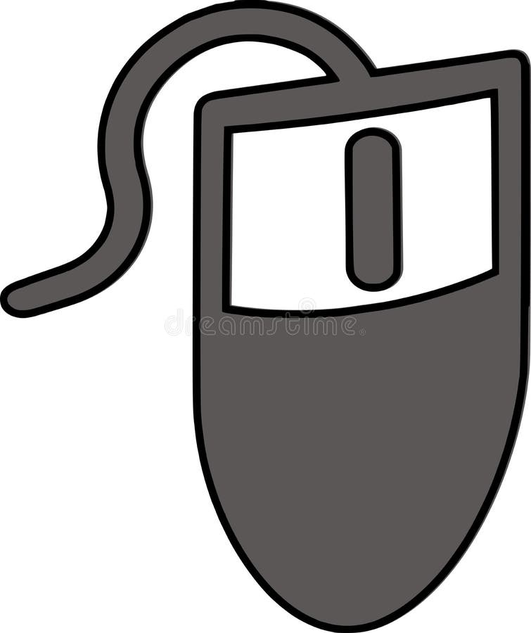The Drawing of a Gray Computer Mouse, a Small Hardware Input Device ...