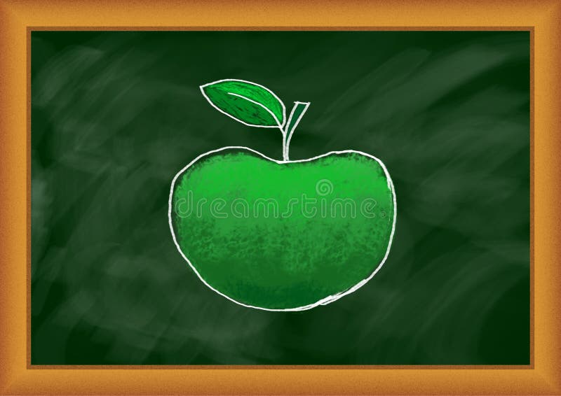 Drawing of green apple stock illustration. Illustration of crop - 25208765