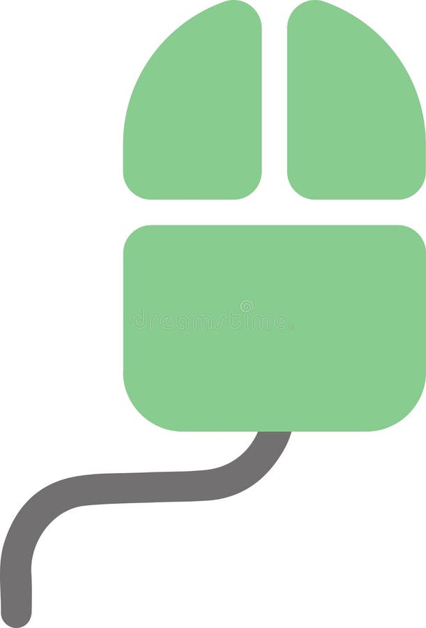 The Drawing of a Green Computer Mouse, a Hardware Input Device Used by ...