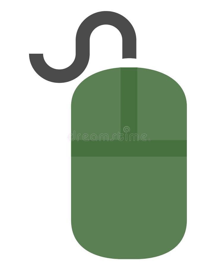 The Drawing of a Green Computer Mouse, a Small Hardware Input Device ...