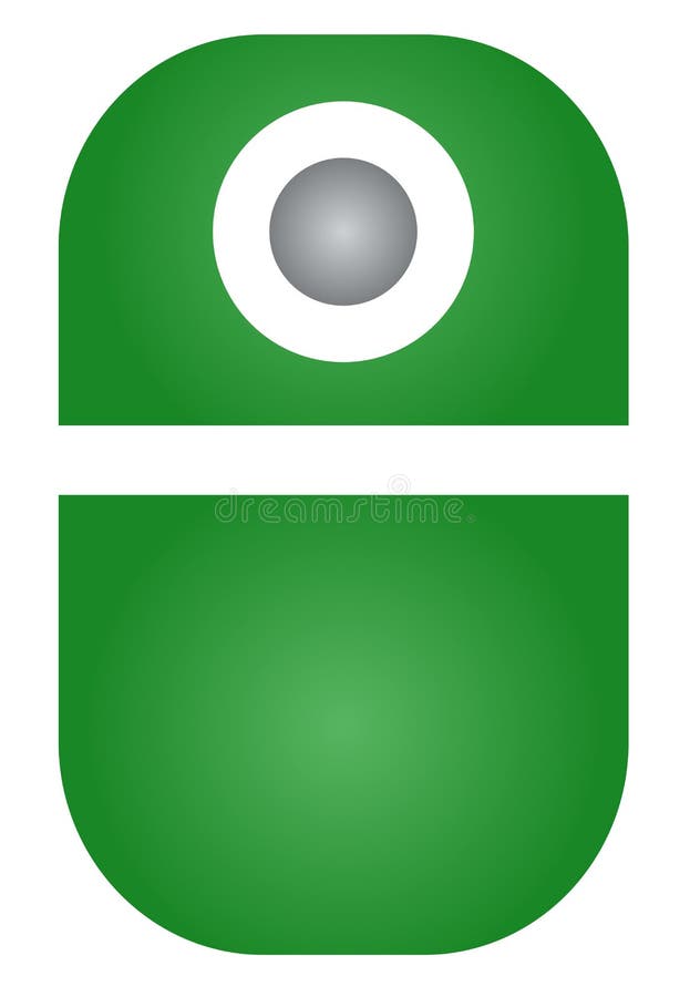 The Drawing of a Green Computer Mouse, a Small Hardware Input Device ...