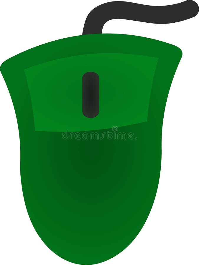 The Drawing of a Green Computer Mouse, a Small Hardware Input Device ...
