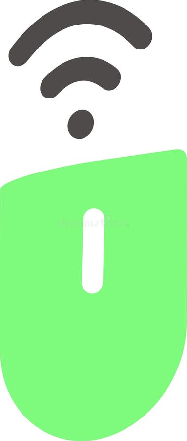 The Drawing of a Green Computer Mouse, a Small Hardware Input Device ...