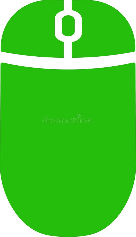 The Drawing of a Green Computer Mouse, a Small Hardware Input Device ...