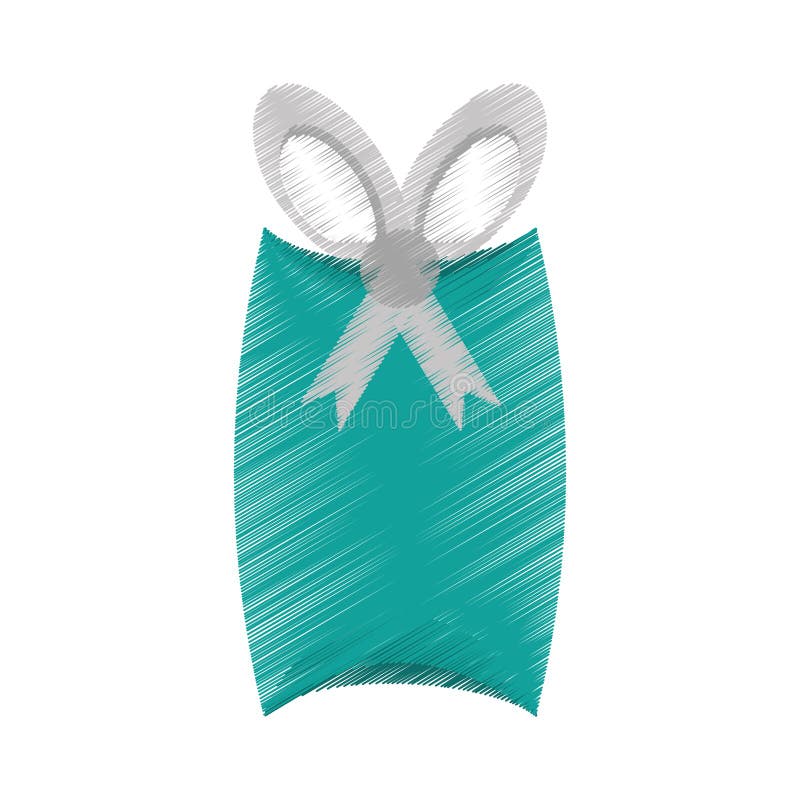 Drawing Green Gift Box Party Birthday Stock Illustration - Illustration ...