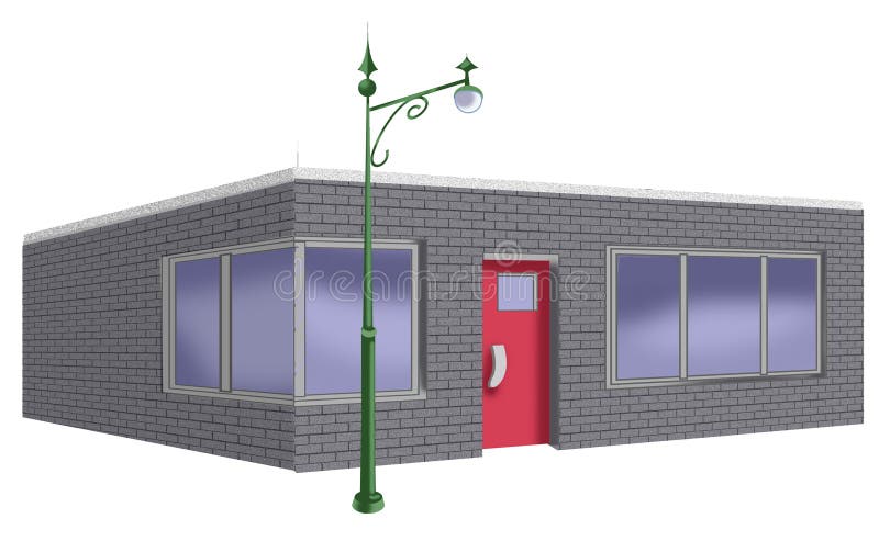 Drawing of Grey Building stock illustration. Illustration of brick ...